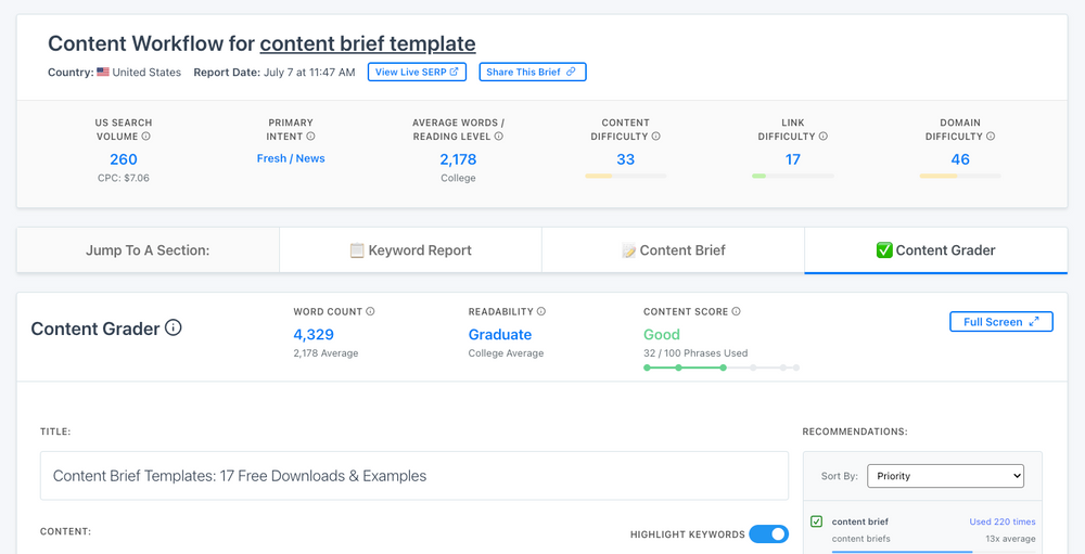 Content Brief Templates: 19 Free Downloads & Examples