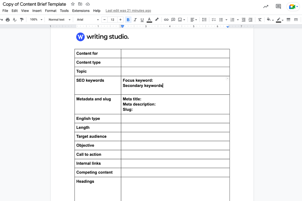 Content Brief Templates: 19 Free Downloads & Examples